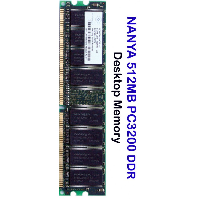 NT512D64S8HB1G Nanya 512MB PC3200 DDR 400mhz Desktop Memory
