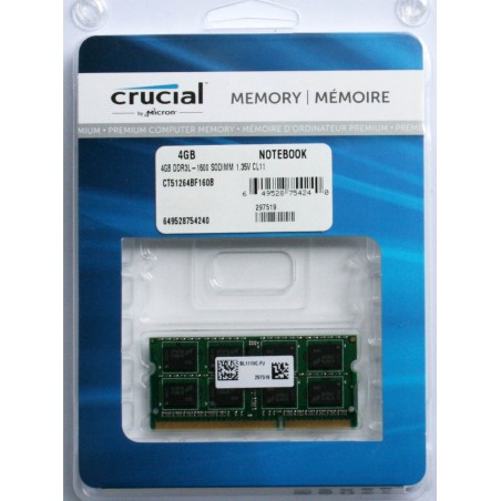 CT51264BF160B New Crucial 4GB DDR3 PC3-12800 1600MHz Laptop MacBook iMac Memory