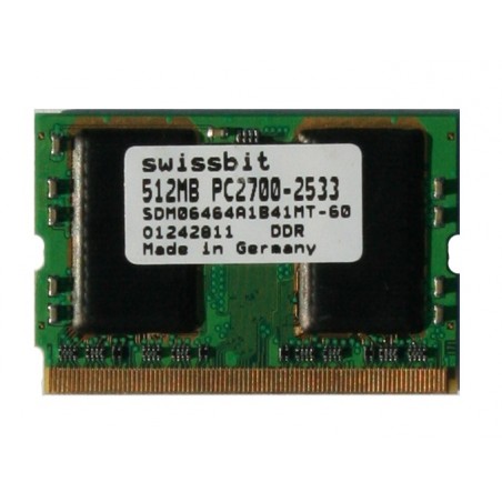 Swissbit SDM06464A1B41MT-60 512MB PC2700 DDR 333MHz non-ECC Unbuffered ...